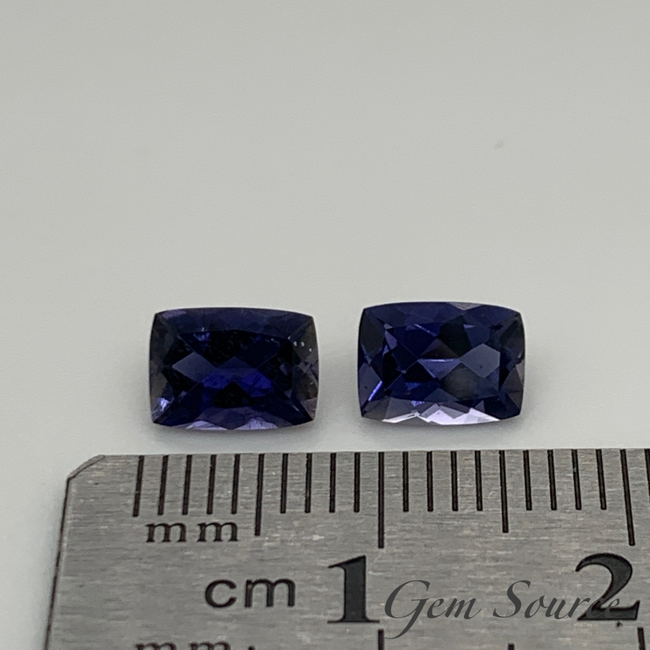 Iolite Cushion-cut Pair 1.72ct. - Gem Source